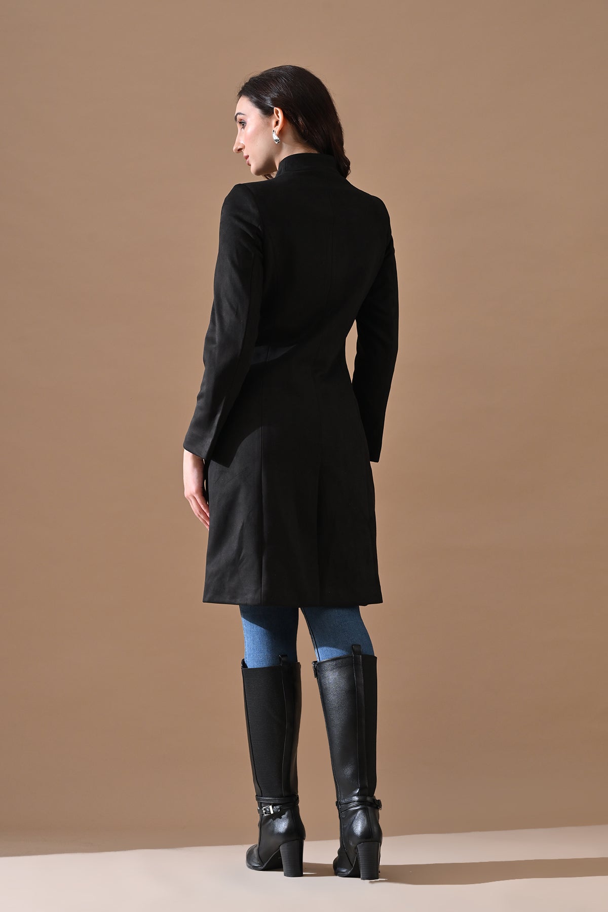 Winter Black Classic Notch Collar Neck Overcoat – SABHYATA CLOTHING