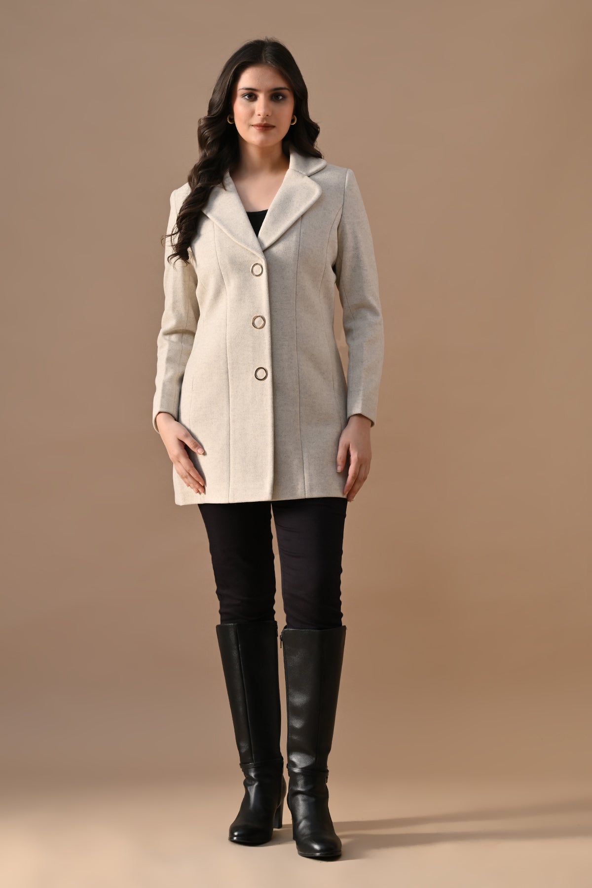 Winter Cream Classic Notch Collar Neck Overcoat – SABHYATA CLOTHING