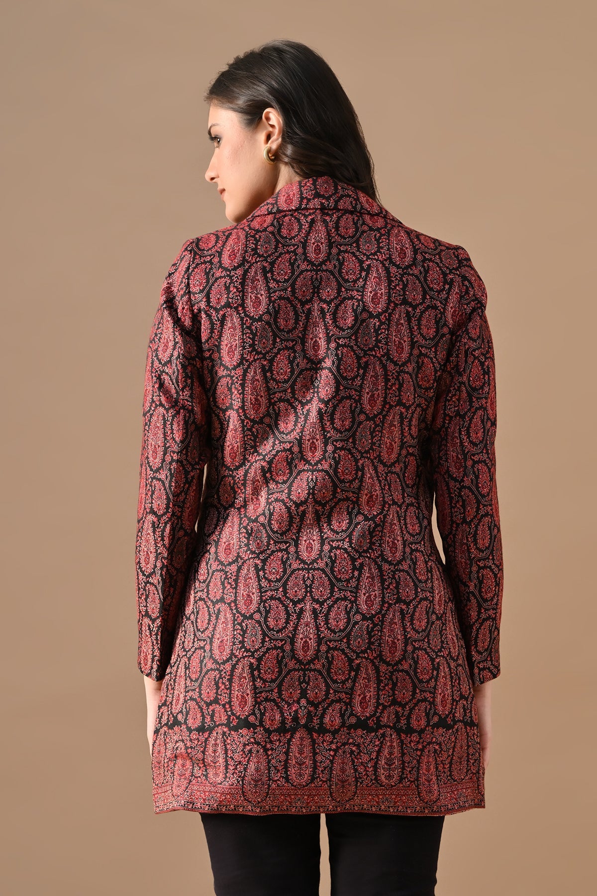 Winter Black Self-Design Notch Collar Neck Overcoat – SABHYATA CLOTHING