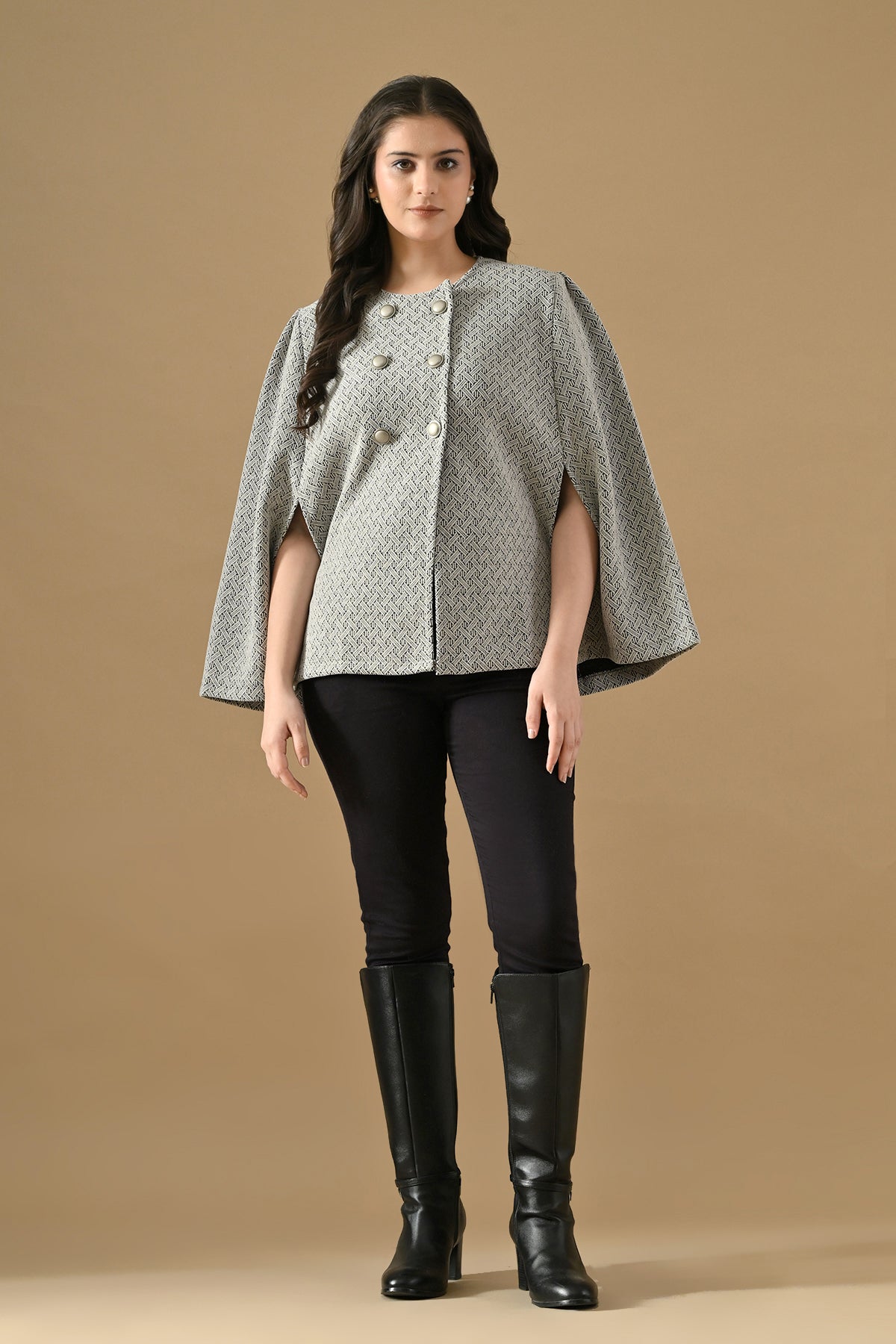 Winter Cream Woven Poncho – SABHYATA CLOTHING