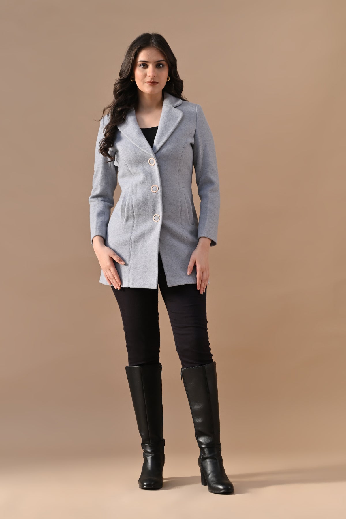 Winter Dark Sky Classic Notch Collar Neck Overcoat – SABHYATA CLOTHING