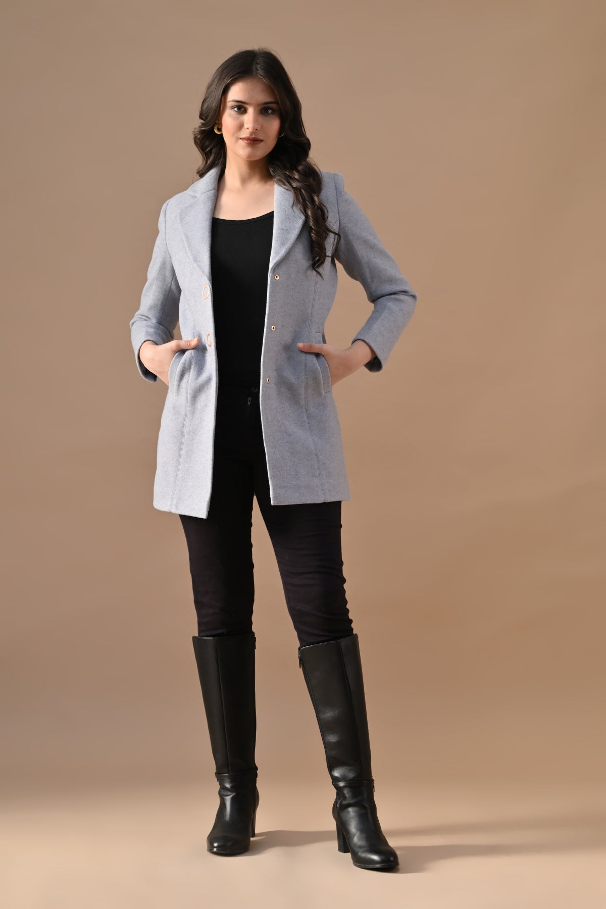 Winter Dark Sky Classic Notch Collar Neck Overcoat – SABHYATA CLOTHING